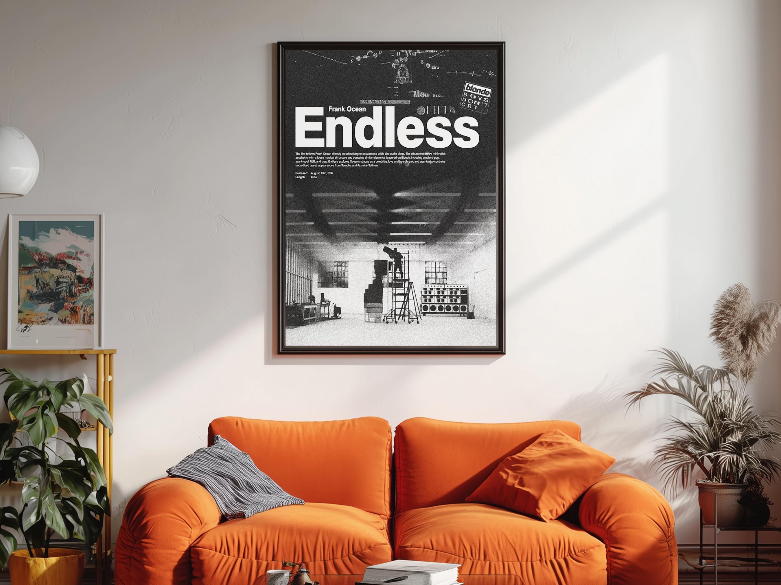 Frank Ocean 'endless' Album Cover Art Print - Black and White Poster - Etsy