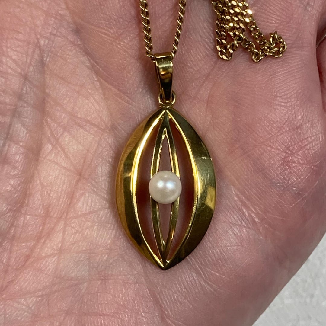 8K German Gold Necklace, 21", Friedrich Binder. 1960s / 1970s Modern ...