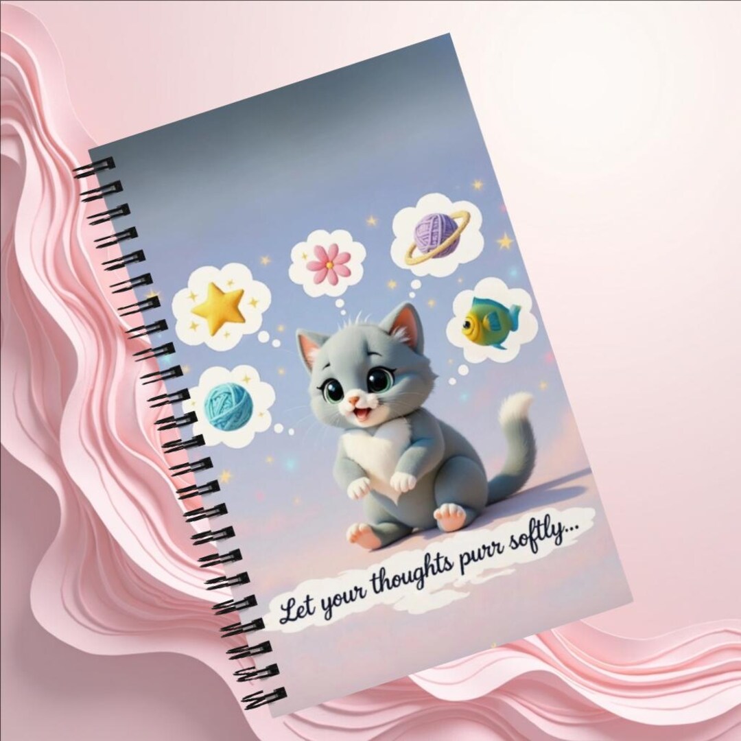 Purrs of Reflection Spiral Notebook - Etsy