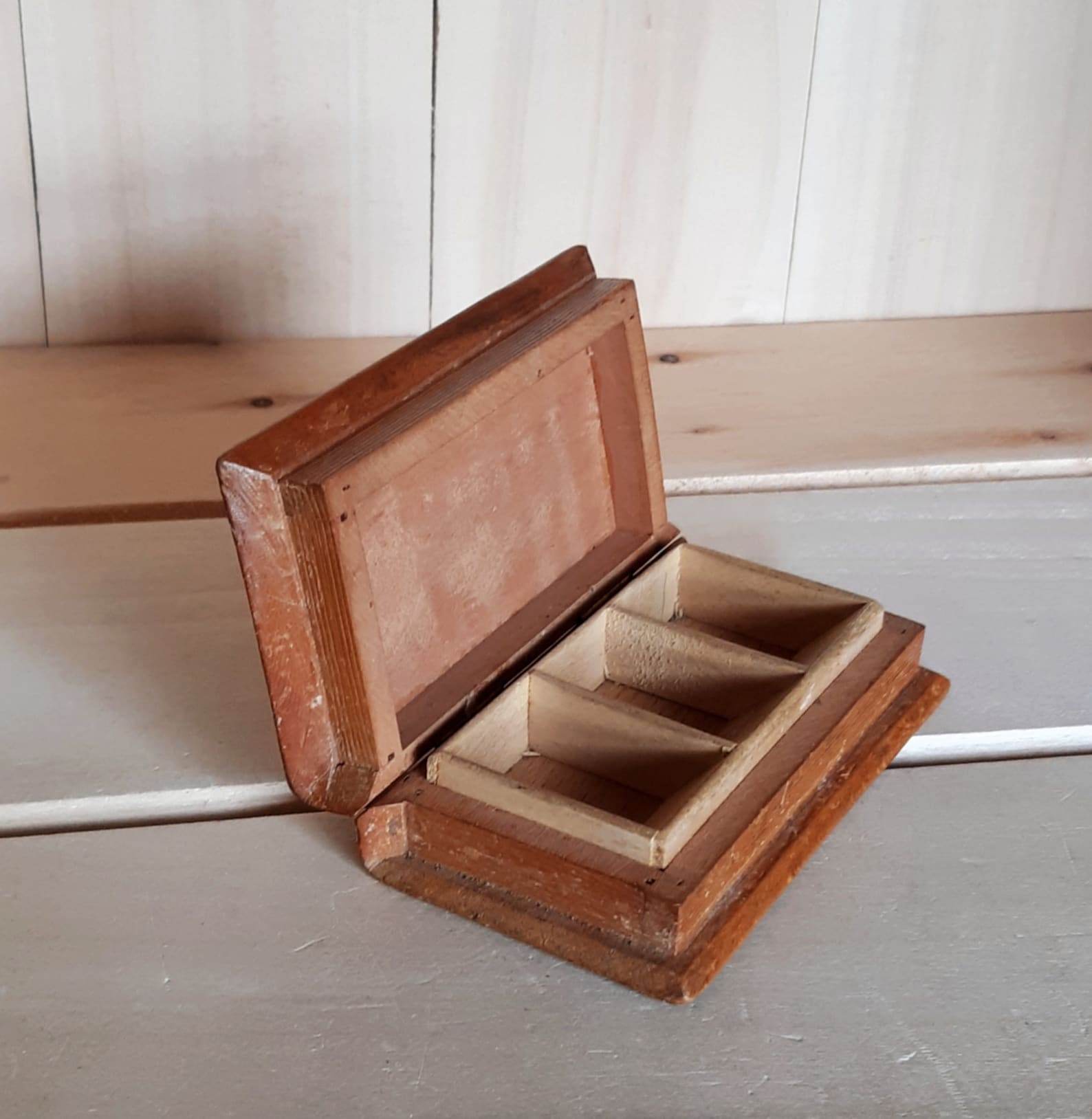 Vintage Mid Century Carved Wood Stash Box Interlaken | Etsy