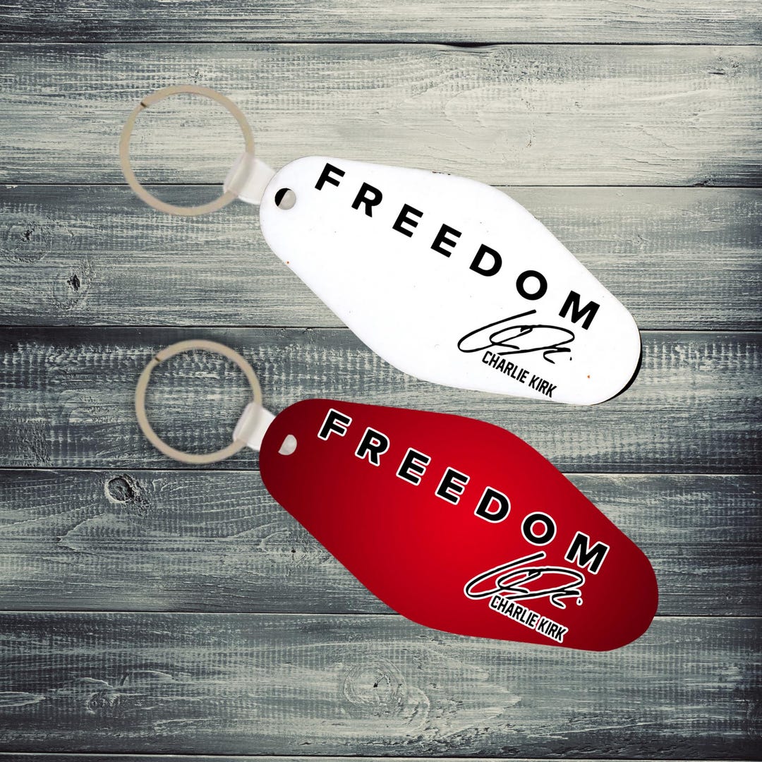 Freedom Keychain: Double-sided Logo or Signature - White or Red ...