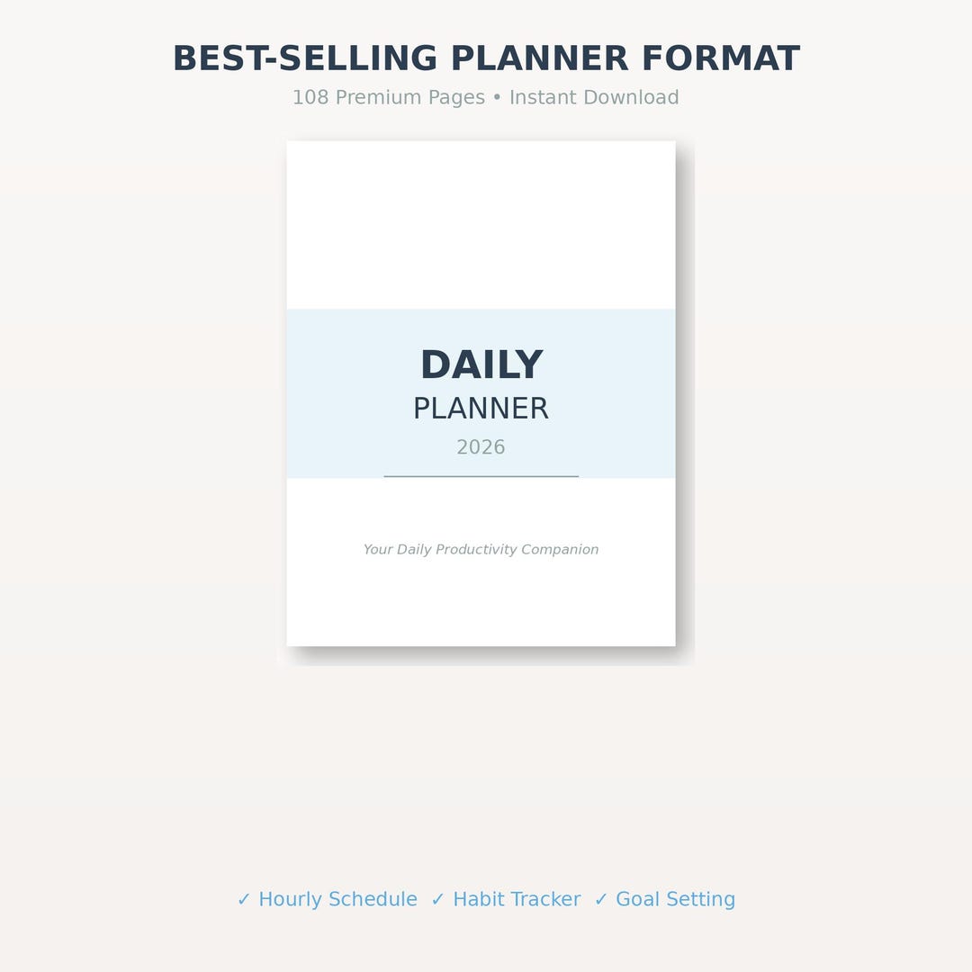 2026 Daily Planner | Hourly Schedule, Habit Tracker (PDF Download) - Etsy