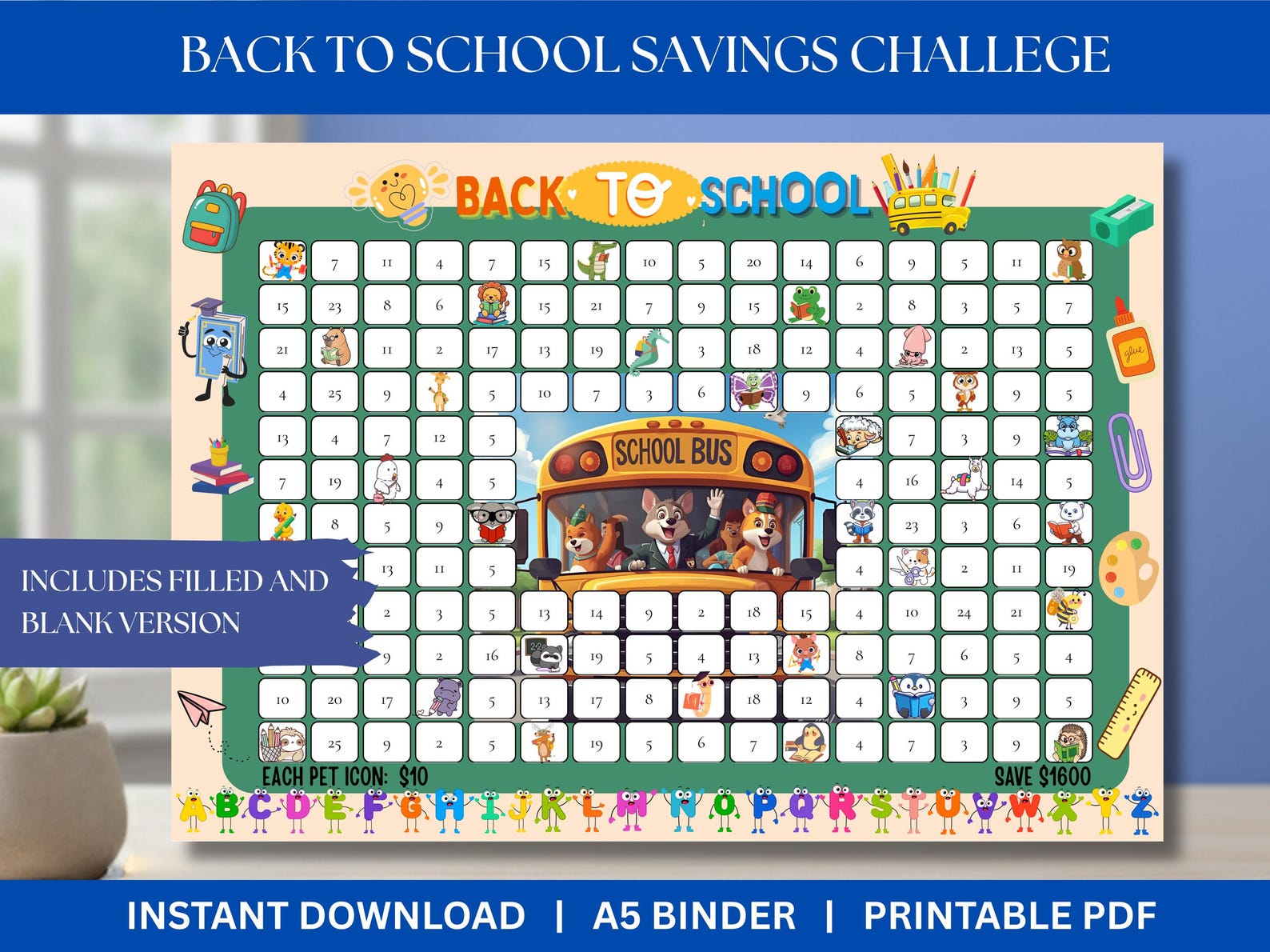 Back to School Savings Challenge Save 1600 A5 Savings Inserts Cash ...