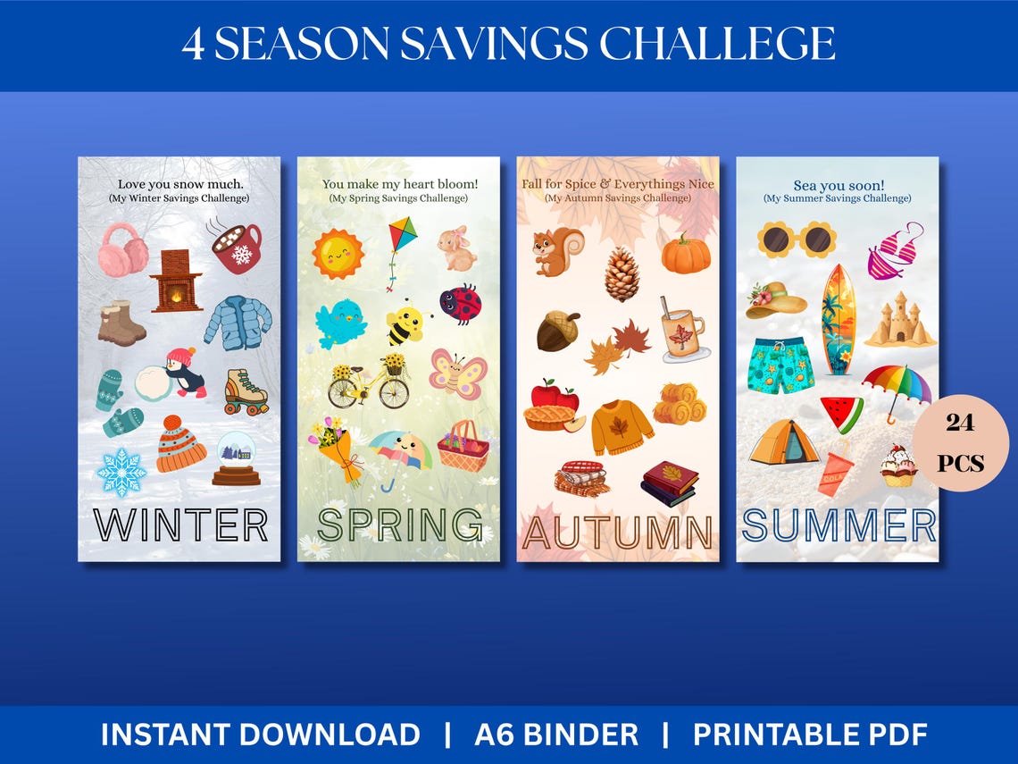 Money Saving Challenge Four Season Savings Challenge A6 Download PDF ...
