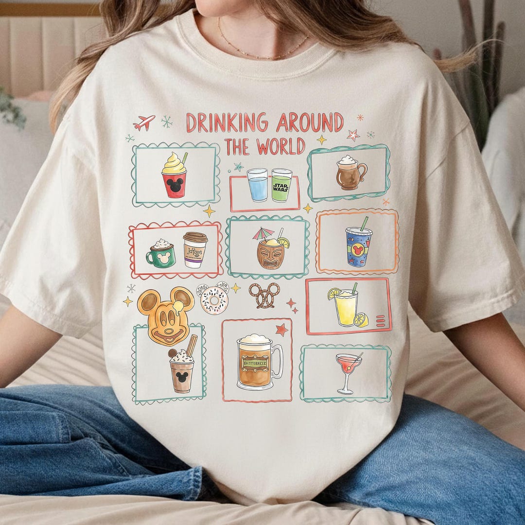 Disney Drinks Snacking Around the World Couple T-shirt, Disney Snacks ...