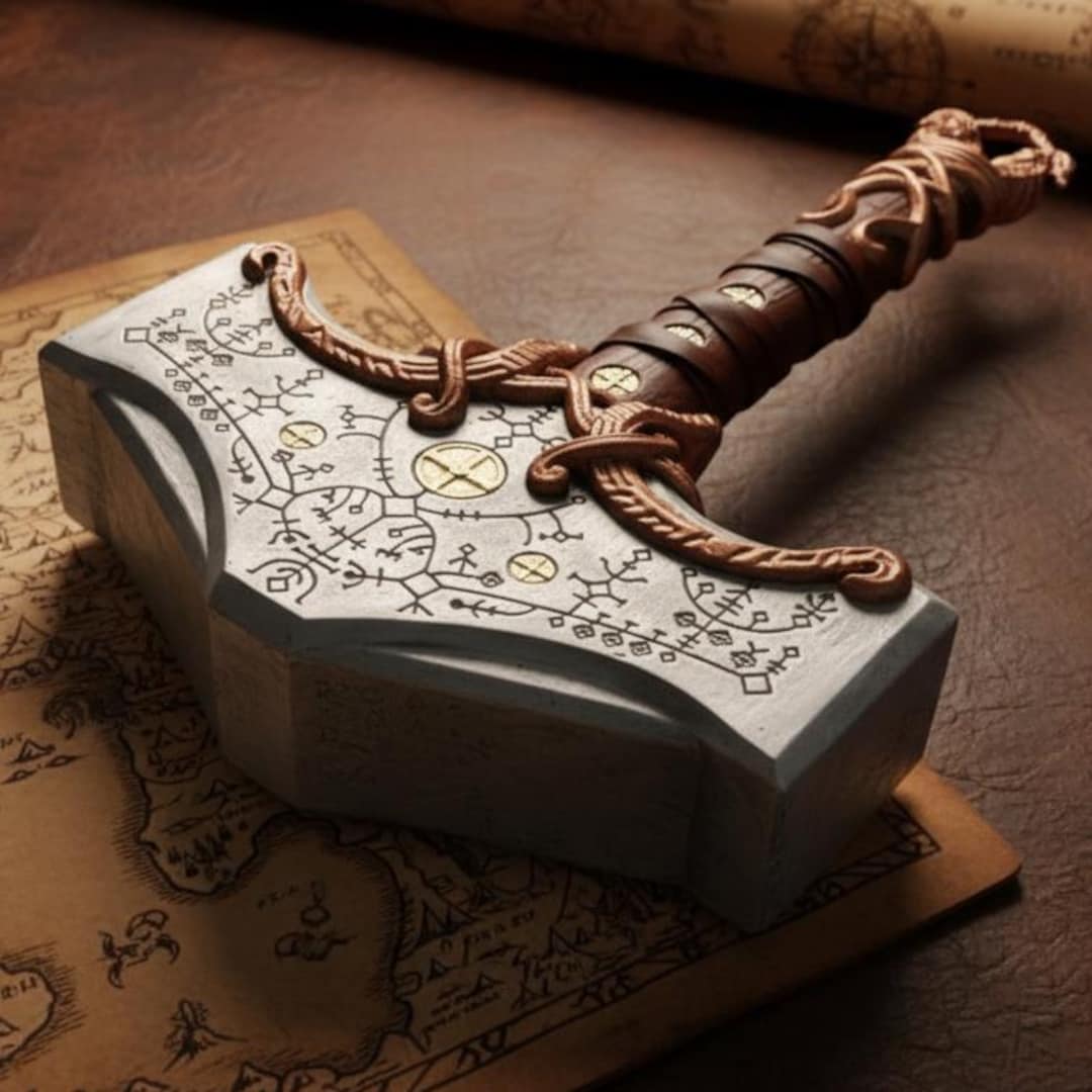 God of War Ragnarok Mjolnir Replica – Thor Hammer Cosplay Prop, Viking ...
