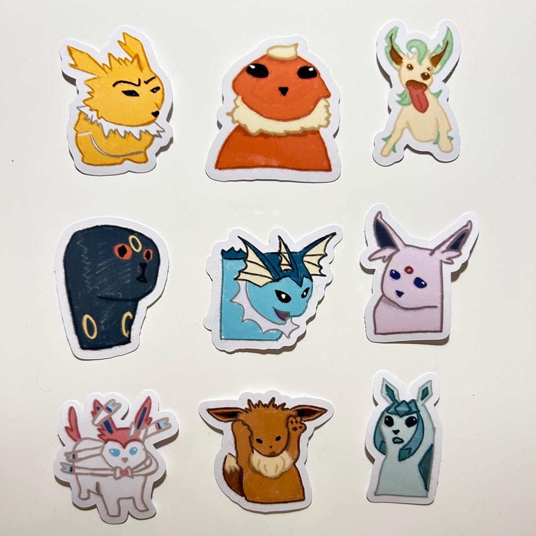 Eeveelution CAT MEME STICKERS | Pokemon | Waterproof Sticker | Glossy ...