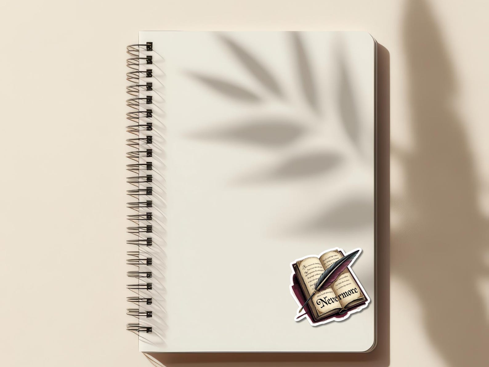 Nevermore Sticker: Gothic Book & Quill, Dark Academia Decal - Etsy