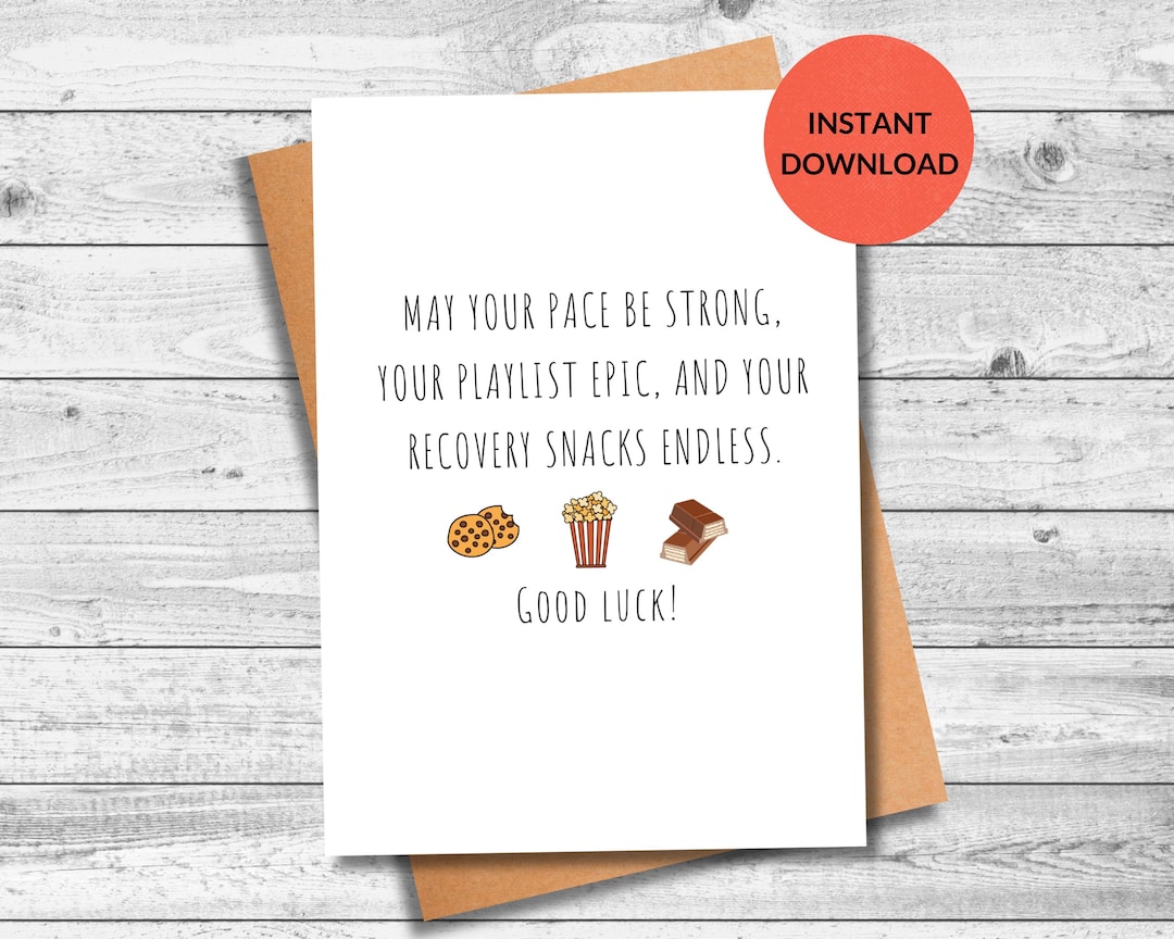 Printable Marathon Card "good Luck": Running Encouragement (digital ...