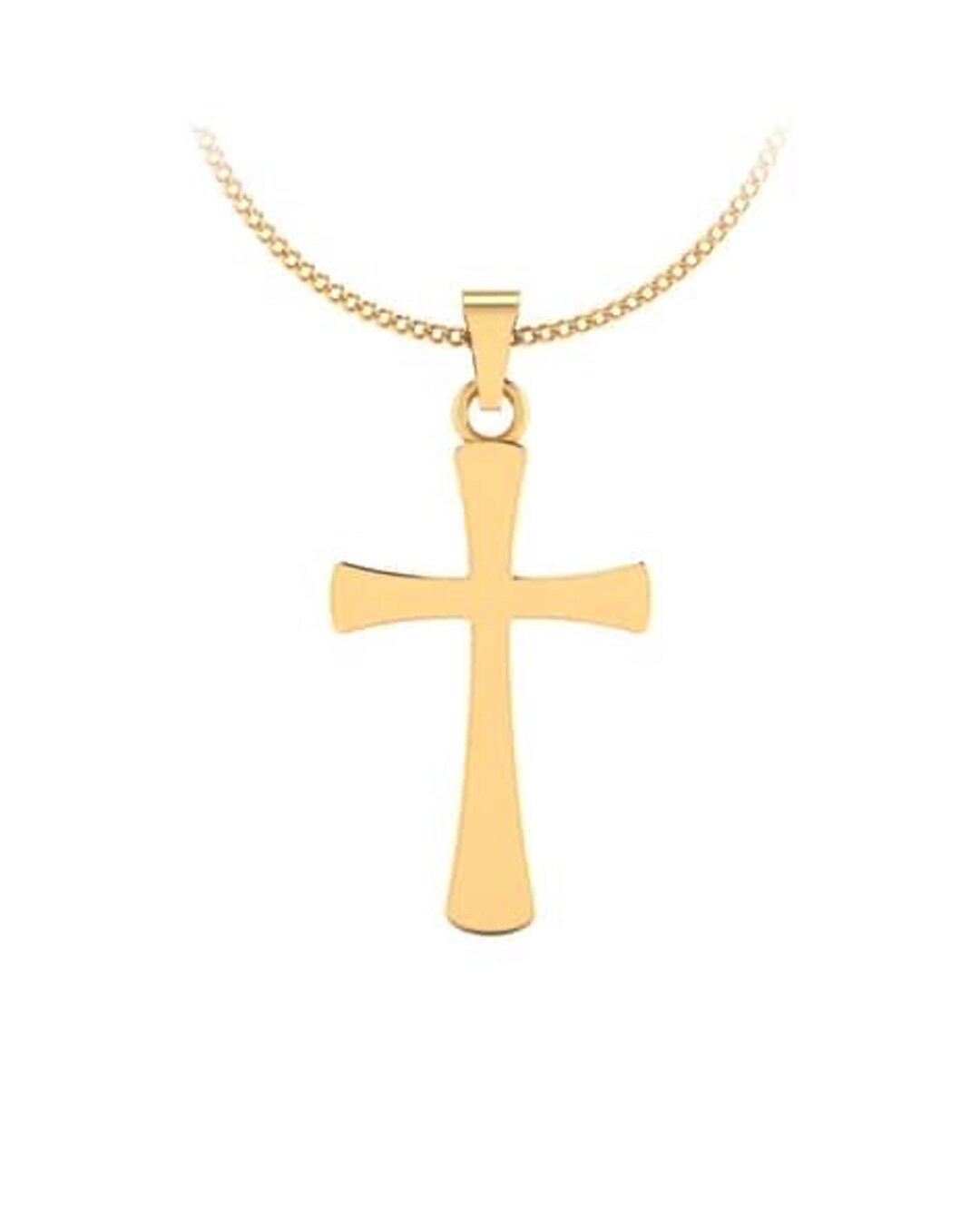 Vintage Creed 14kt Yellow Gold Cross Pendant Necklace, 18" Gold-filled ...