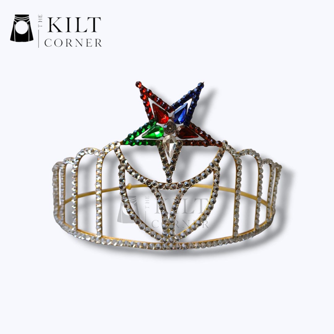 Masonic OES Matron Crown: Rhinestone Order of Eastern Star - Gold or ...