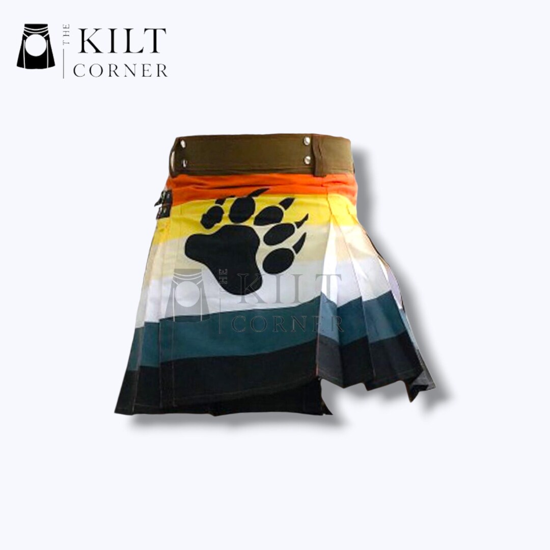 Handmade Rainbow Pride Utility Kilt: Cotton Bear Paw Design - Etsy