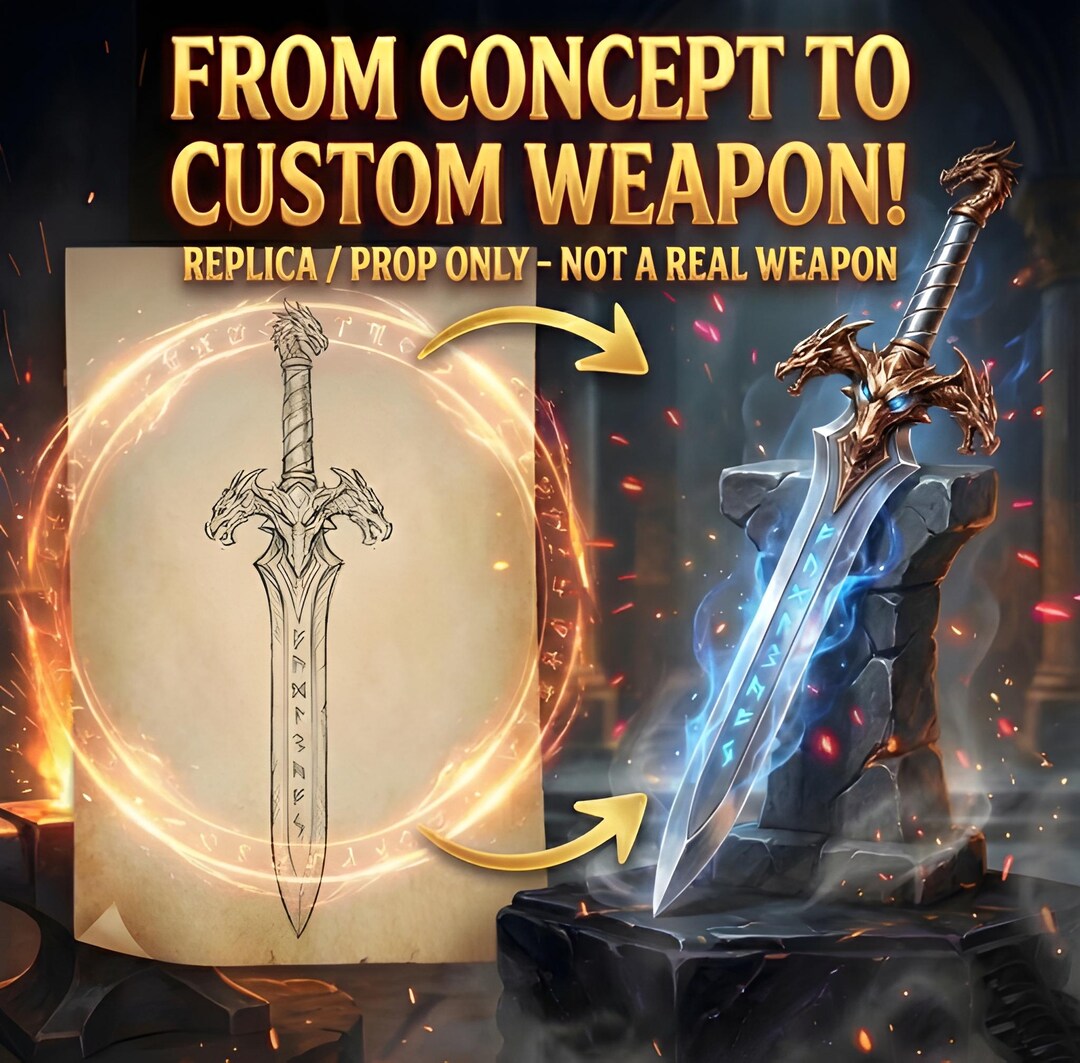 Custom 3D Printed Cosplay Sword Commission | Fantasy Anime RPG Prop ...