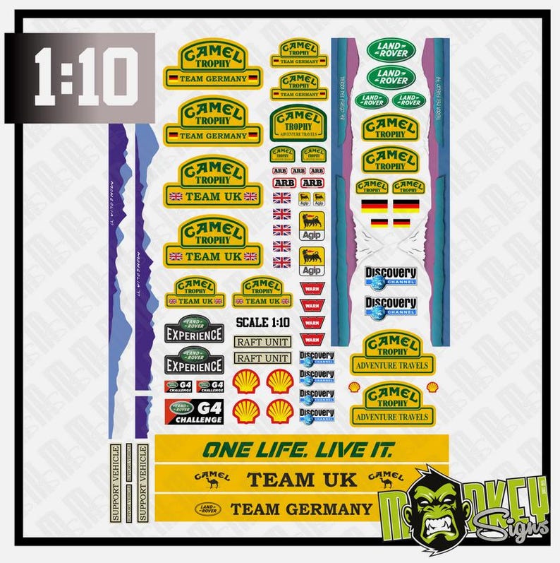 RC Sticker Set 1:10 Camel Trophy Design – Contour-cut, Weatherproof, Uv ...