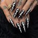 Skeleton Bone Stiletto Press on Nails: Gothic Halloween Nail Art - Etsy