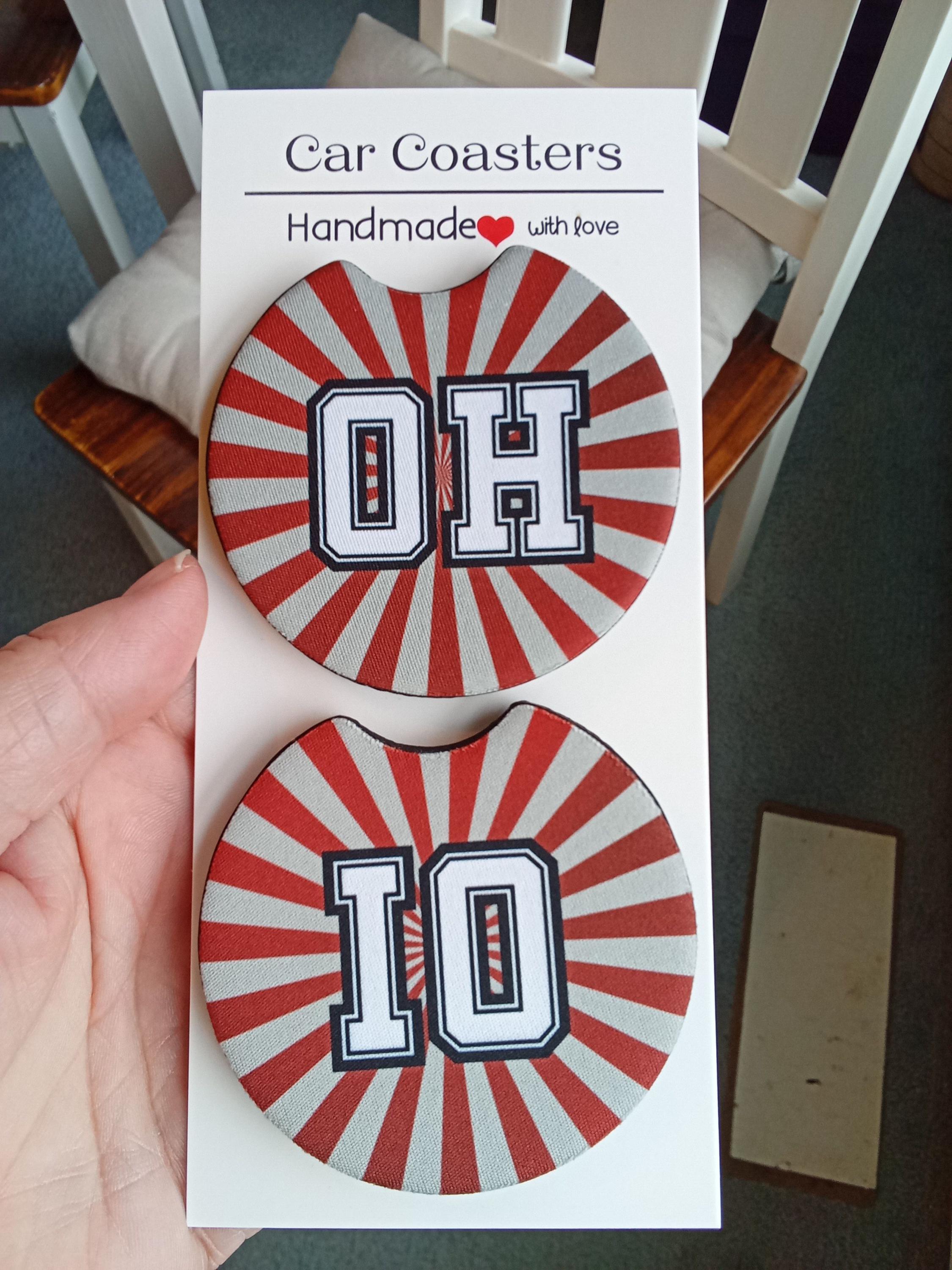 OHIO Car Coasters, Set of 2 - Etsy