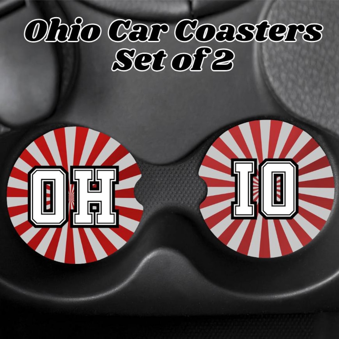 OHIO Car Coasters, Set of 2 - Etsy