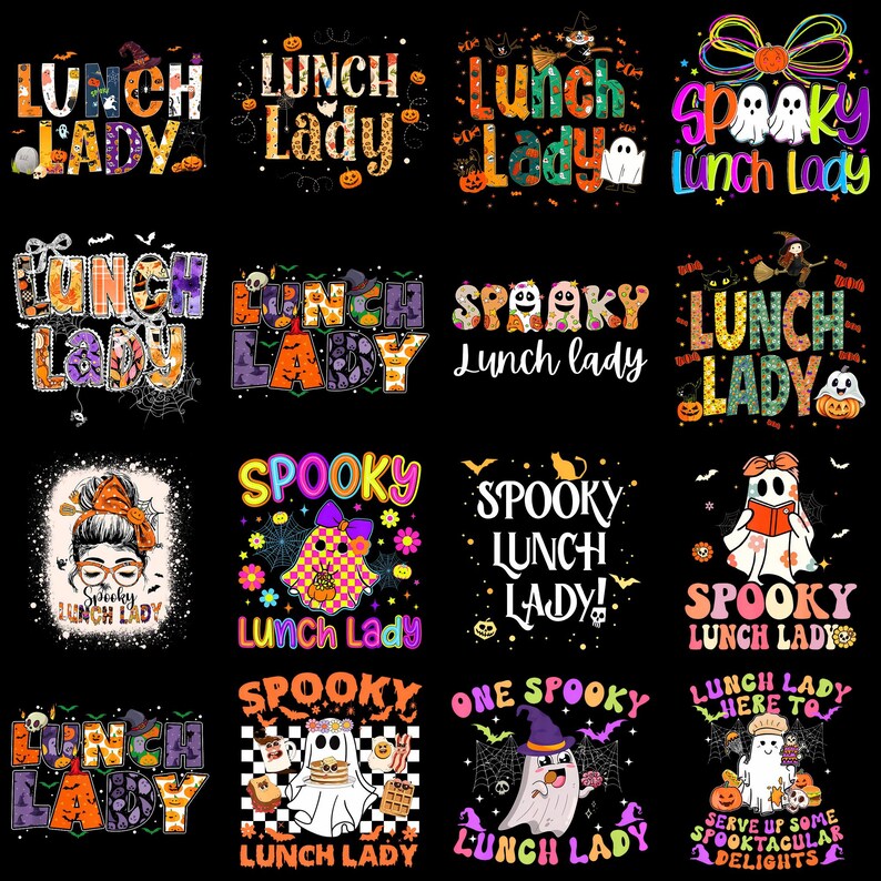 Funny Halloween Lunch Lady Ghost PNG, Spooky Cafeteria Meme Clipart ...