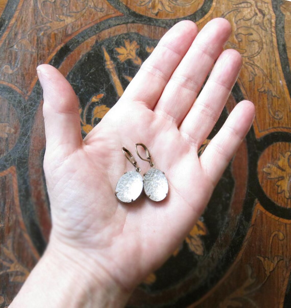 Sugar Jewel Earrings / Frosted Glamour / White Wedding Jewelry - Etsy