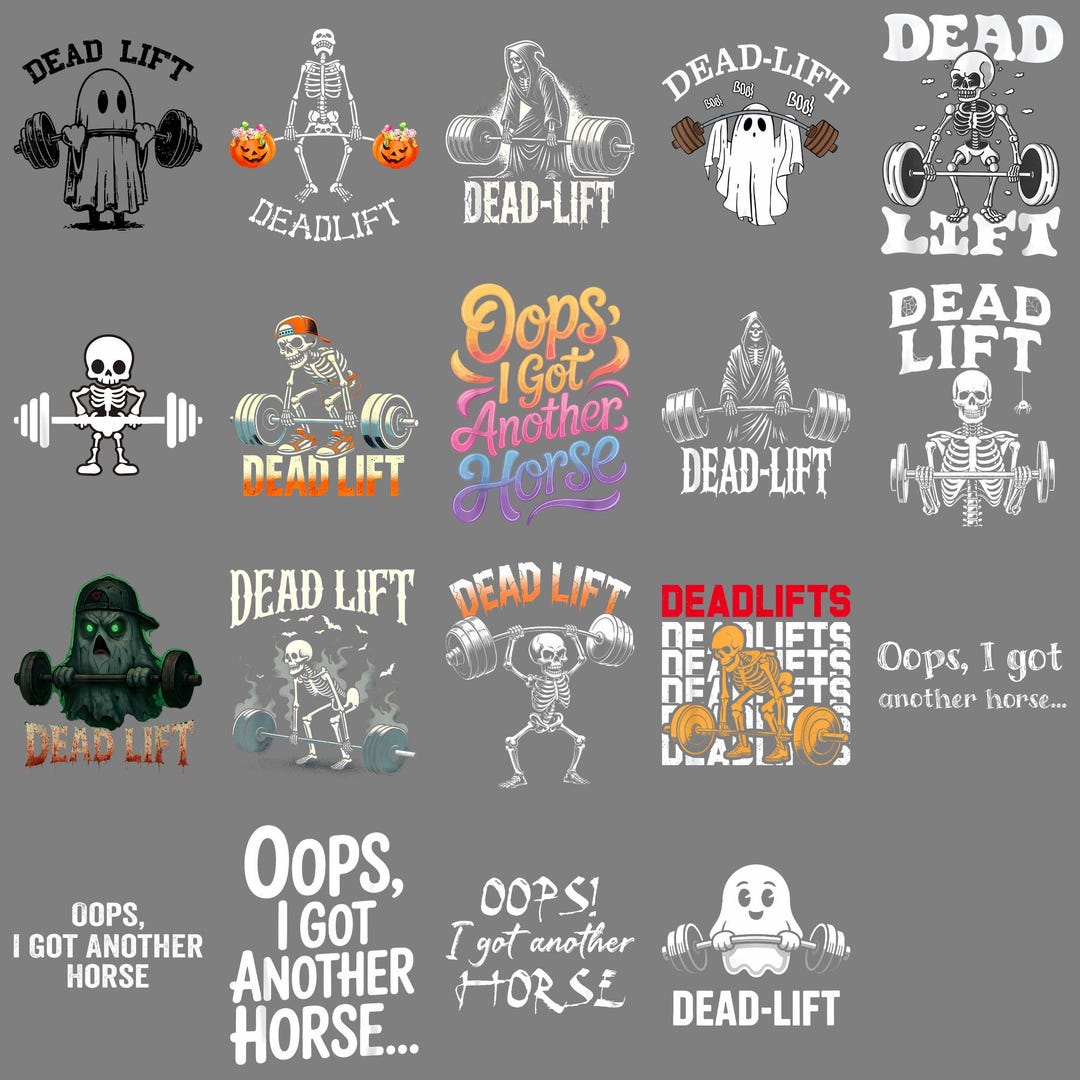 Dead Lift PNG – Funny Ghost Gym Halloween Clipart, Weightlifting ...