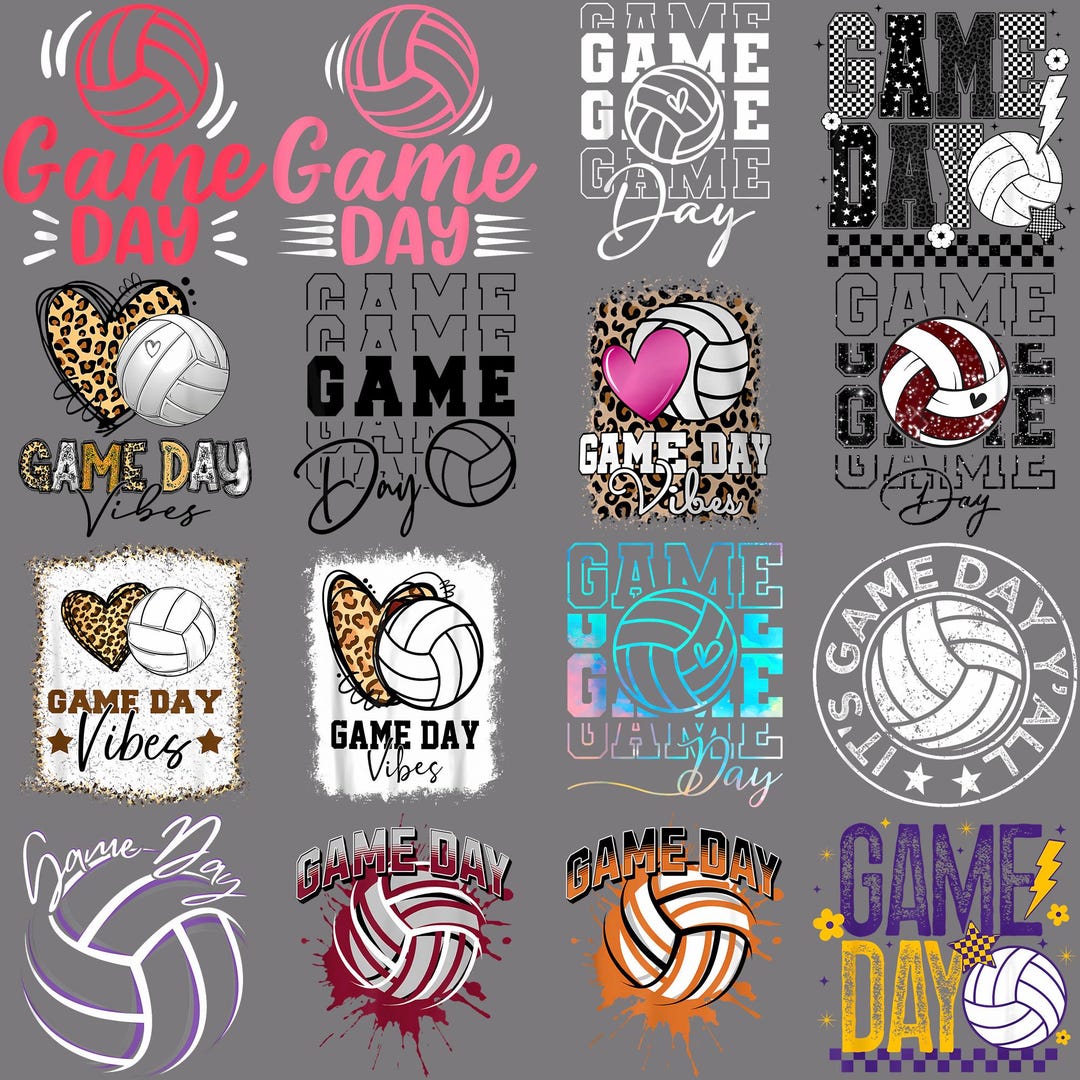 Game Day Volleyball PNG, Funny Volleyball Clipart for Women Girls ...