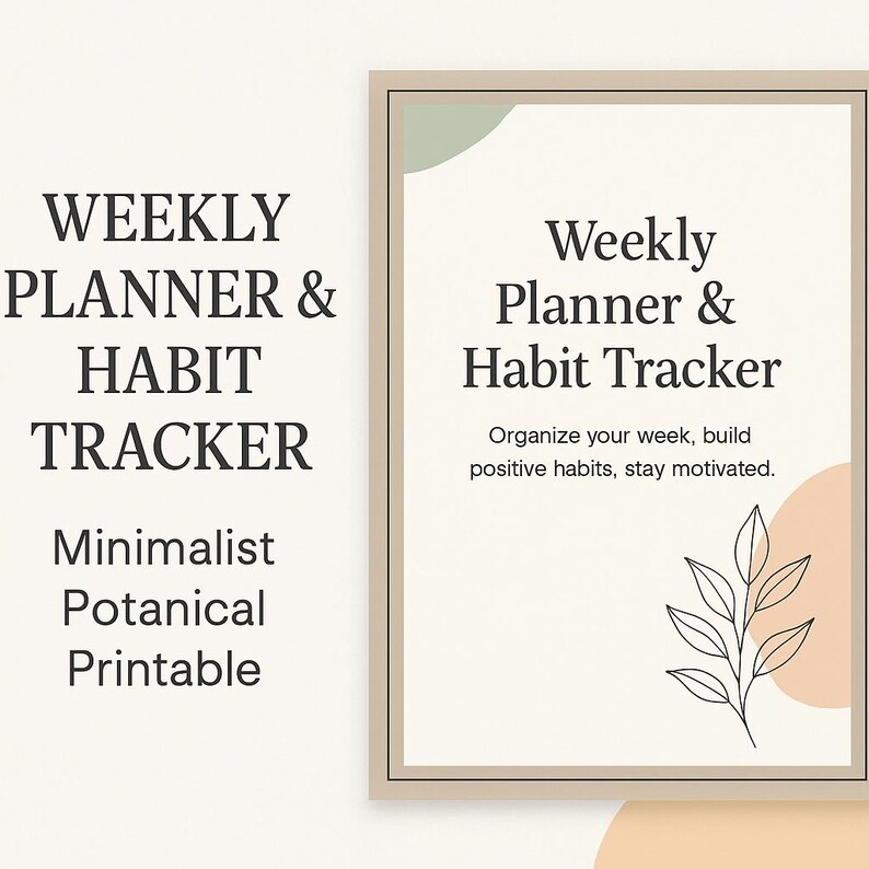 Weekly Planner & Habit Tracker | Minimalist Botanical Printable - Etsy
