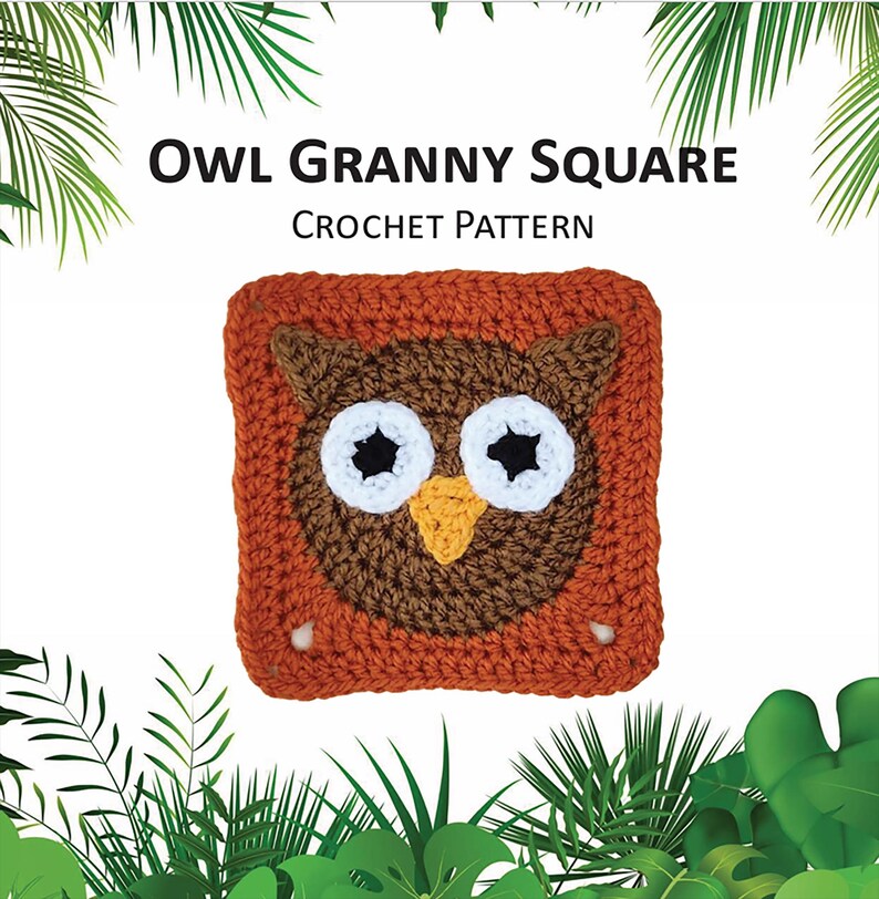 Owl Granny Square Crochet Pattern | Cute Animal Square PDF | Blanket ...