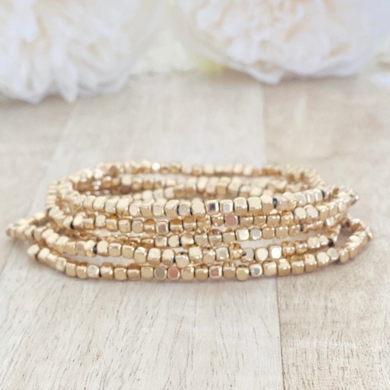 Gold Bead Bracelet - Etsy