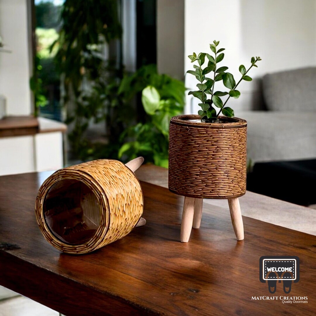 Decorative Plastic Flower Box, Small Indoor Plant Pot, Outdoor Rattan ...