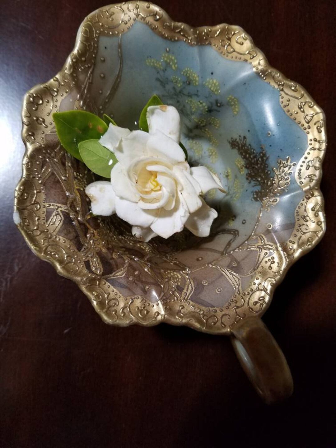 Beautiful Antique Gold Trimmed Creamer. Antique Creamer. Blue - Etsy UK