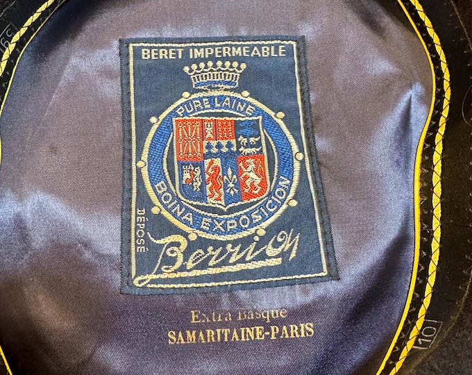 Vintage Berrion Boina Exposicion Wool Navy Blue French Beret ...