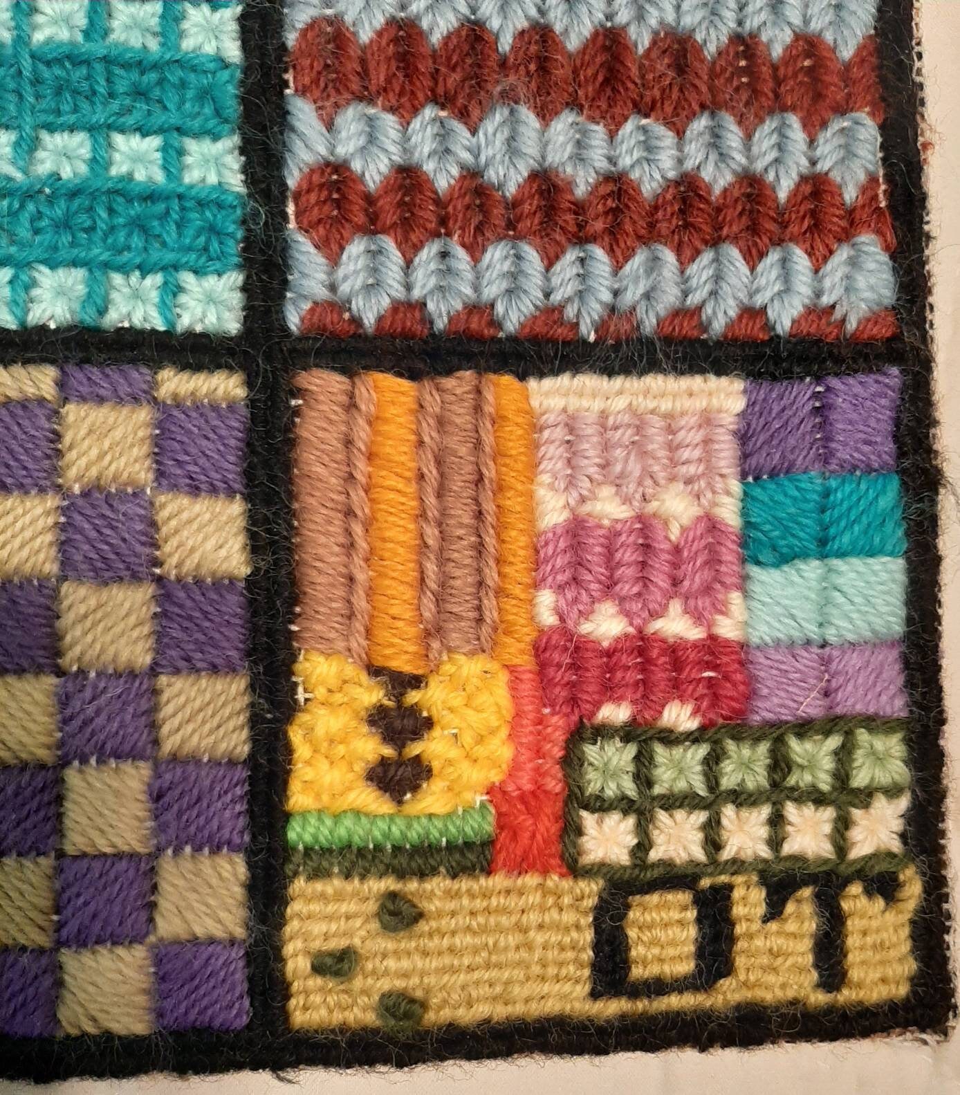 Vintage needlework needlepoint sampler. 1980's sampler | Etsy