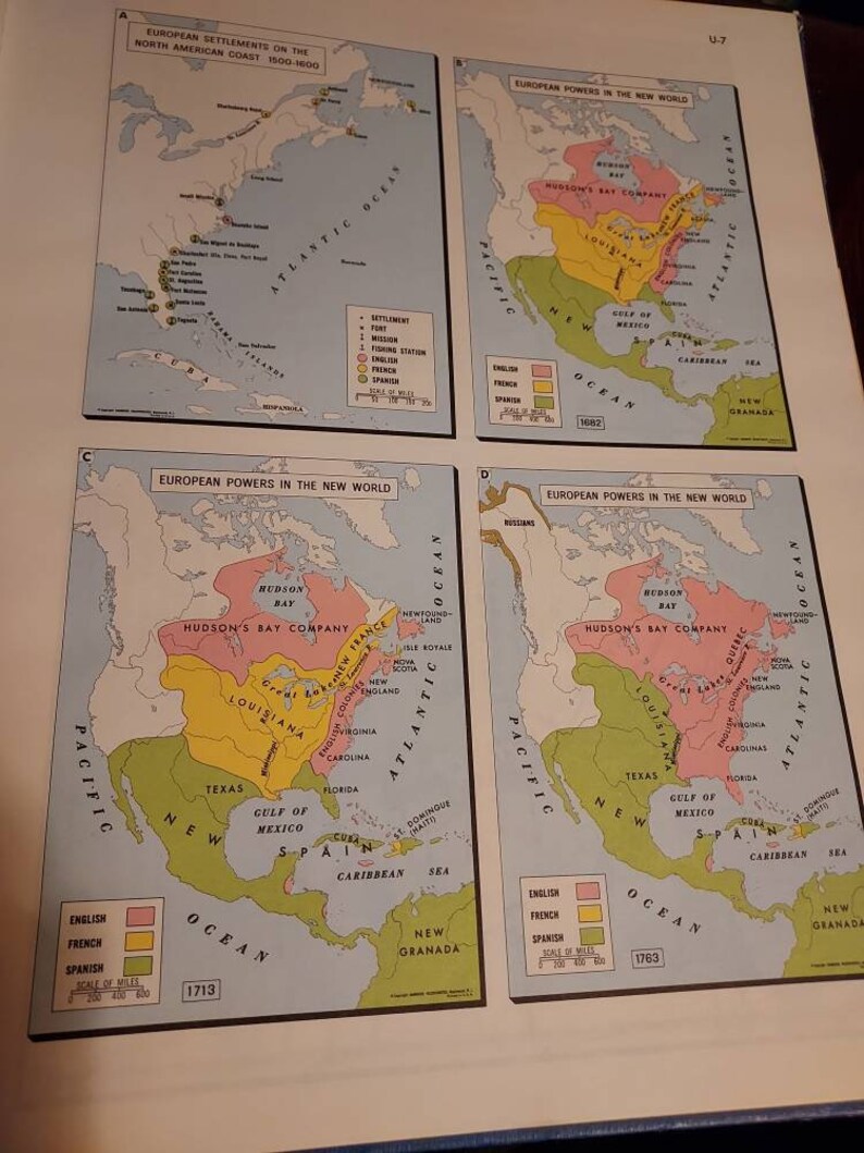 Vintage 1971 Atlas of United States History Rare HTF - Etsy