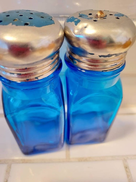 Vintage Cobalt Blue Salt and Pepper Shakers - Etsy