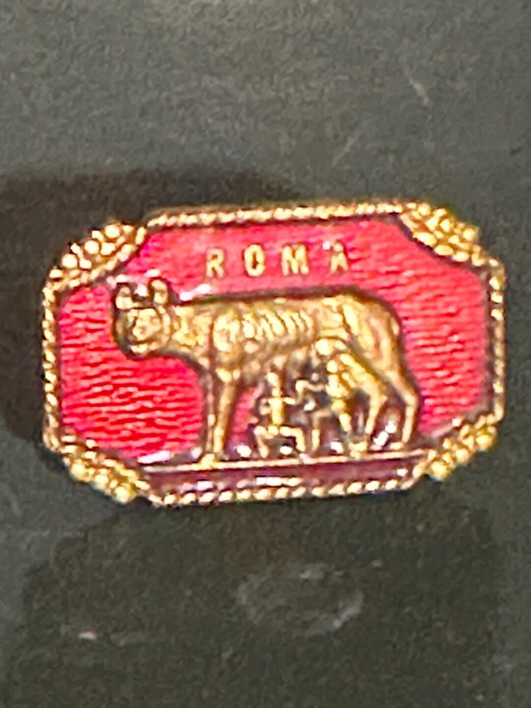 Vintage Rome, Roma, Hat Pin Badge Collectible, Red Enamel Pin, Remus ...