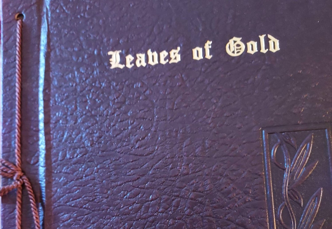 Leaves of Gold Vintage 1948 Anthology Leather Bound Three Ring Binder Book Prayers Inspirational ...