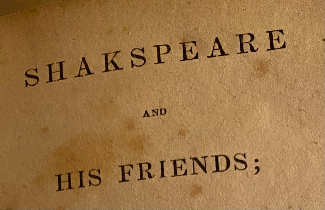 Antique Book Shakespeare and His Friends 1839 - Etsy