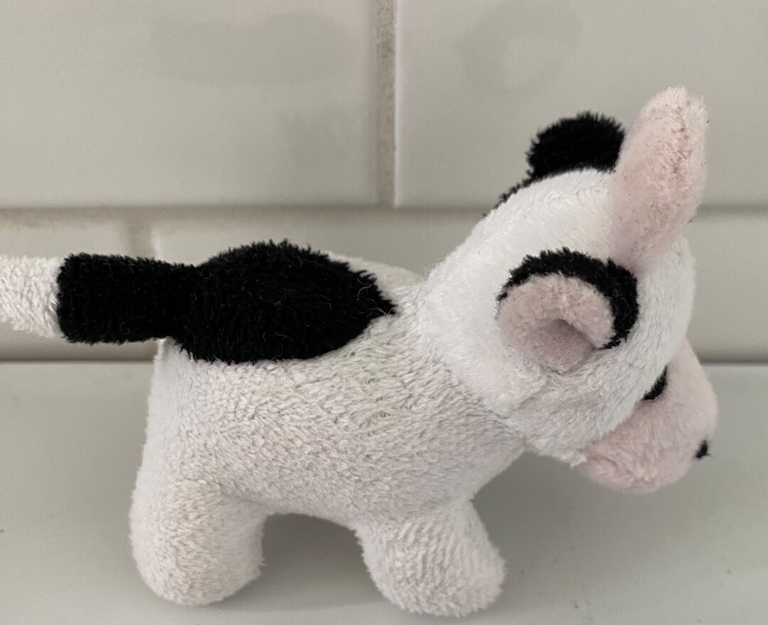 Vintage Stuffed Animal 5 Inch Holstein Moo Cow Toy Black and - Etsy
