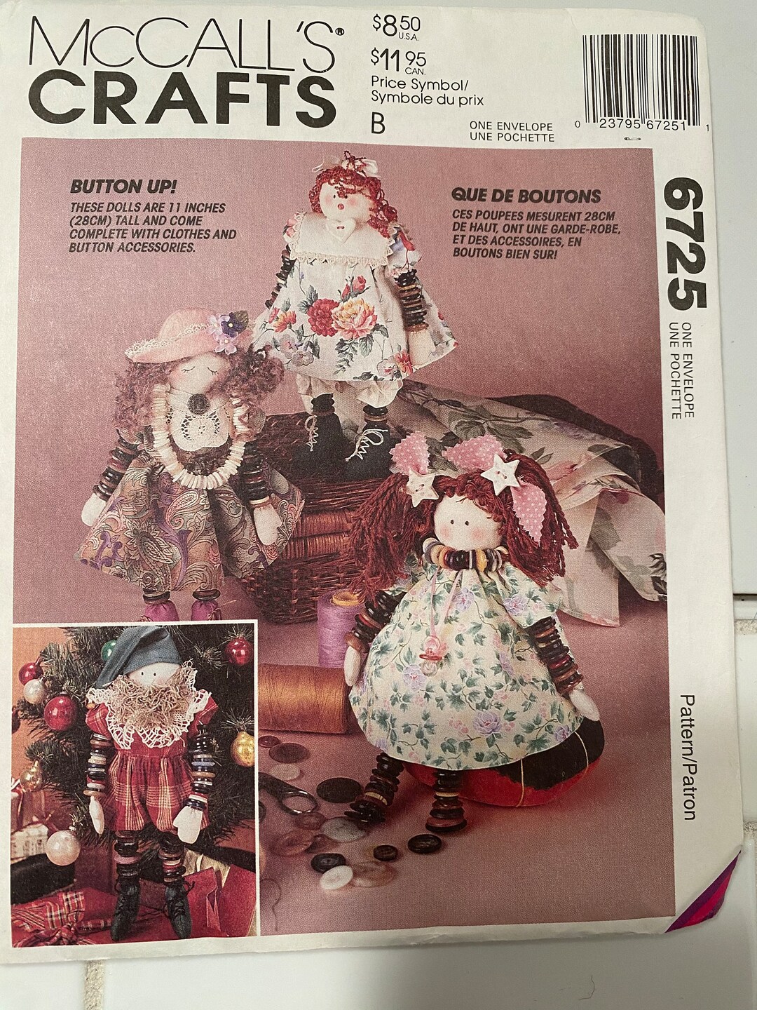 Mccall’s Pattern 6725 Button Doll Making Sewing Pattern - Etsy