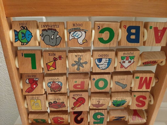 Toys Toys & Games preschool learning hand painted ABC-turn and learn ...