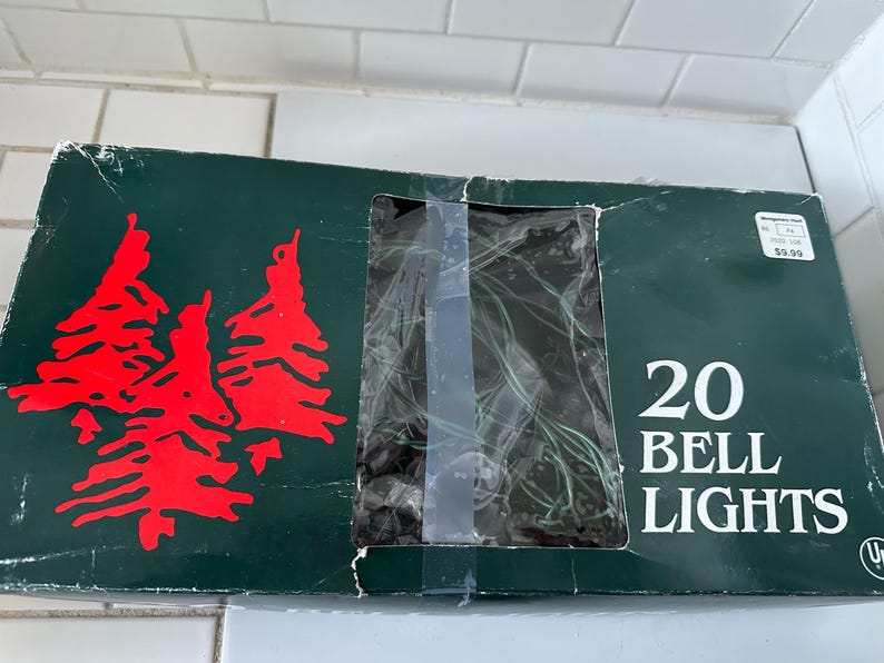20 Vintage Montgomery Ward Bell Flower Lights, String of Christmas ...