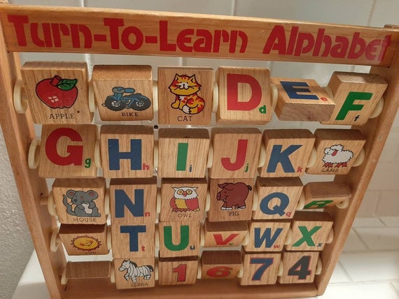 Vintage Turn to Learn Alphabet Children's Wood Toy - Etsy