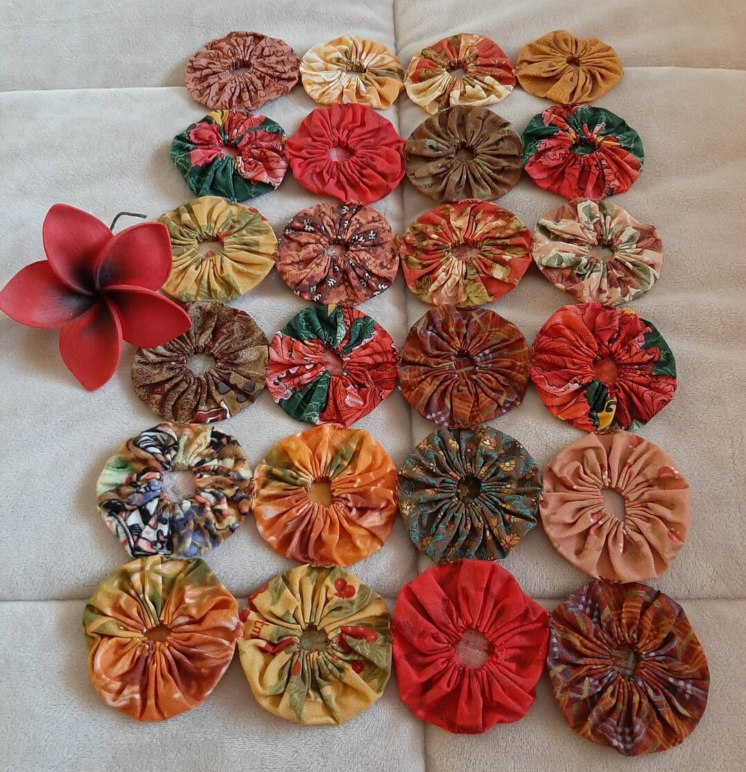 Handmade Red Yo Yo Doilie Vintage Style Christmas Decor Yo-yo Placemat ...