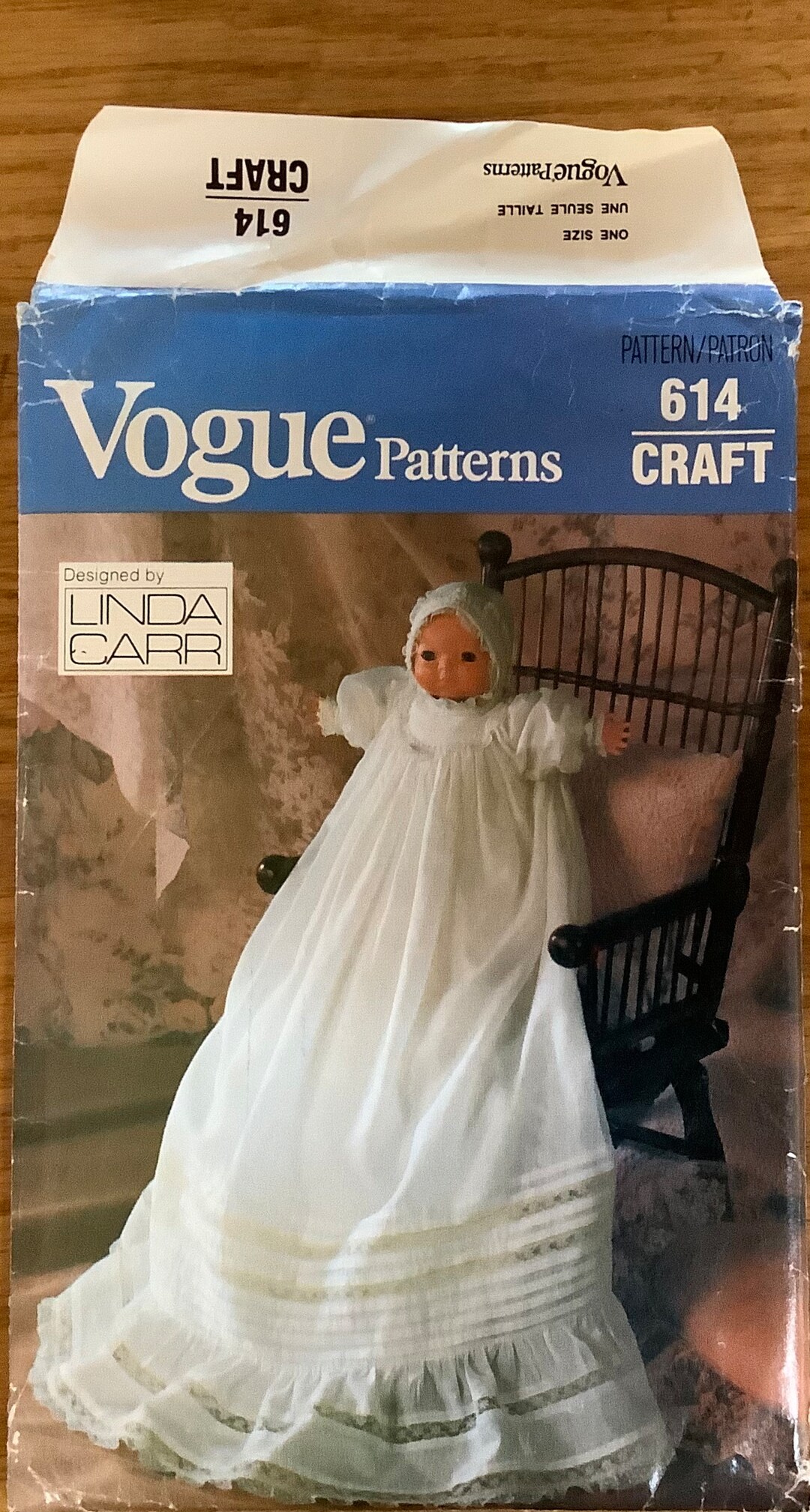 Vogue Craft Pattern 614 by Linda Carr Doll Christening Dress One Size ...