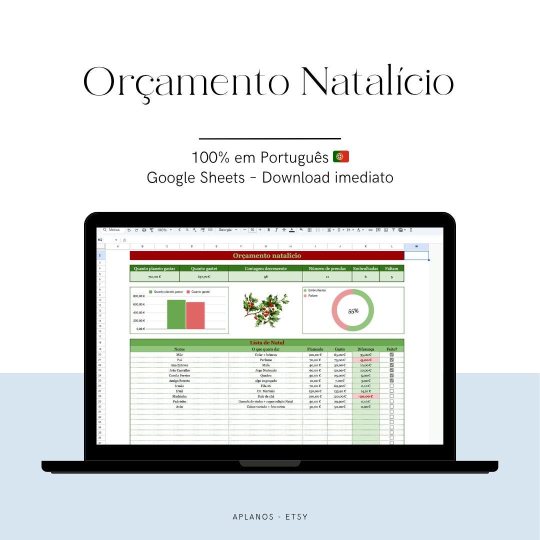 Christmas Budget Planner | Gift Chart With Graphs and Expense Tracker ...