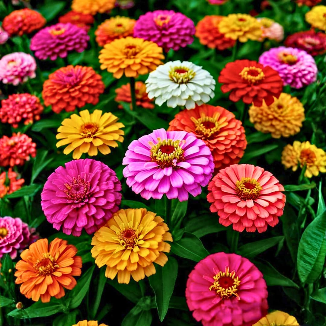 50 Mixed Zinnia Seeds Vibrant Colorful Flower Seeds Easy Annual ...