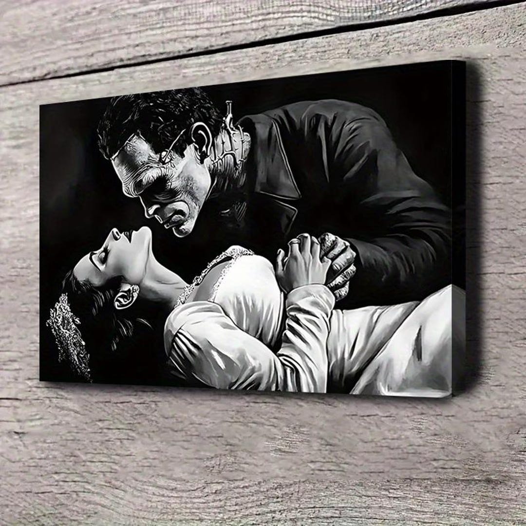 Frankenstein Bride Monster Poster – Framed Canvas Wall Art - Etsy