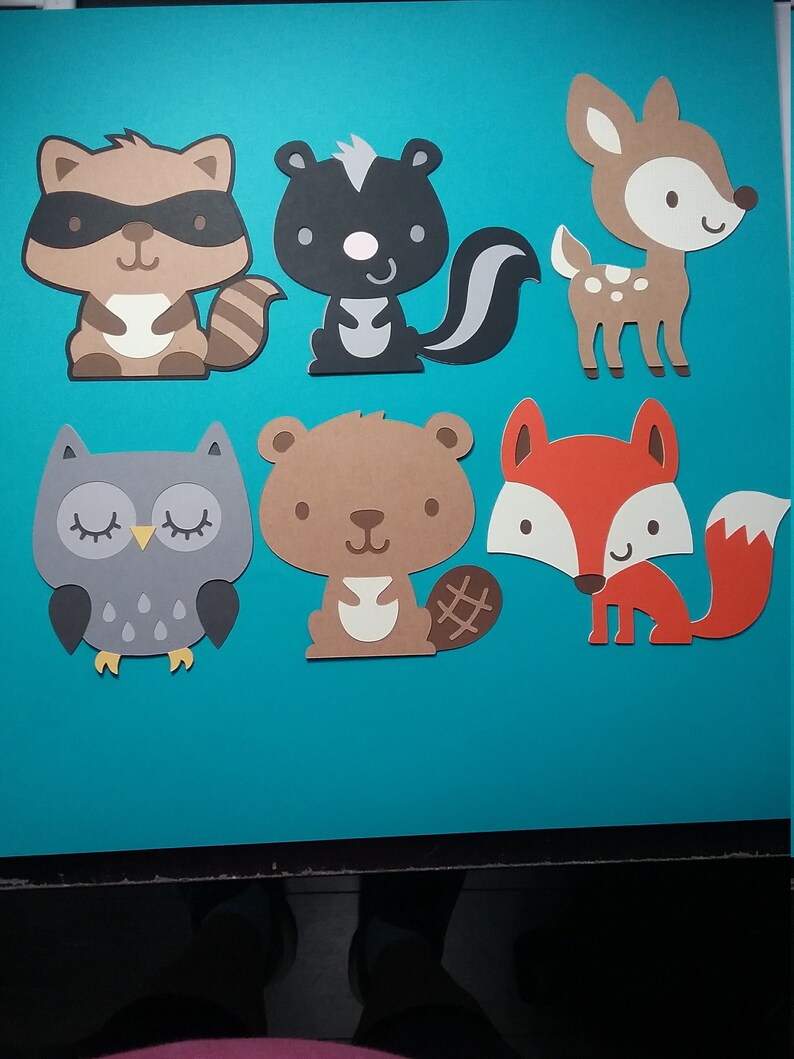 Forest Animals Set of 6 Deer Raccoon Beaver Owl - Etsy