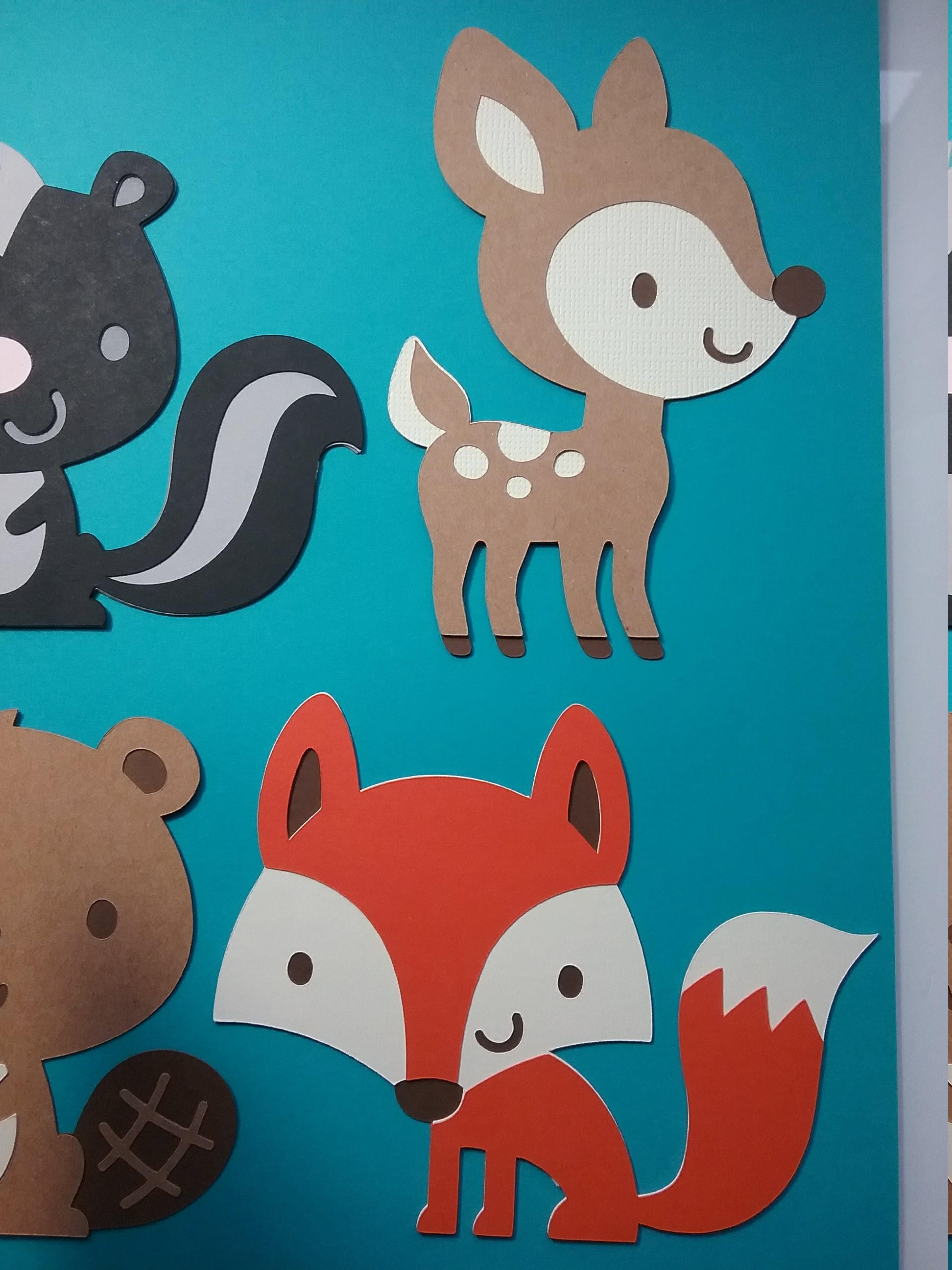 Forest Animals Set of 6 Deer Raccoon Beaver Owl | Etsy