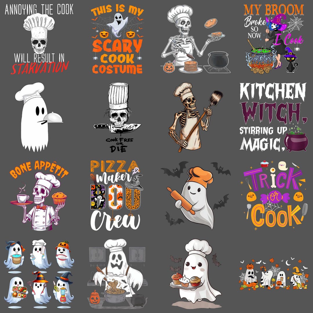 Cooking Halloween PNG – Funny Spooky Chef Pancakes Sublimation Clipart ...